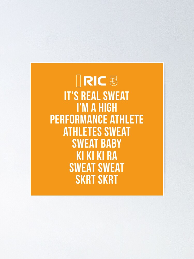 "RIC. I'm a High Performance Athlete (Original - Orange BG)" Poster for Sale by FilipeFerreira ...