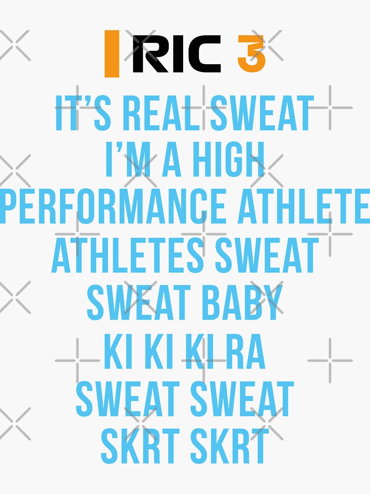 "RIC. I'm a High Performance Athlete (Original - Blue BG)" Sticker for ...
