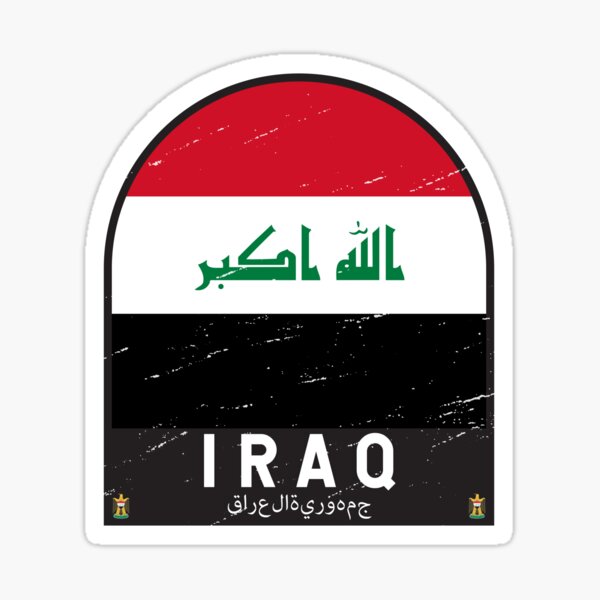 "Iraq Flag Emblem Distressed Vintage" Sticker for Sale by ...