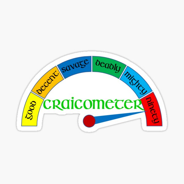 "Craicometer - Irish Craic Speedometer Design" Sticker for Sale by ...