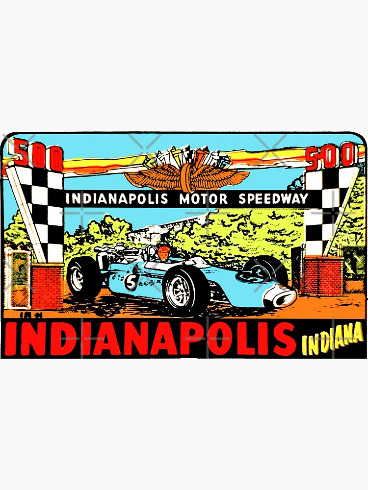 "Indianapolis Vintage Motor Speedway Travel Decal Retro Souvenir ...