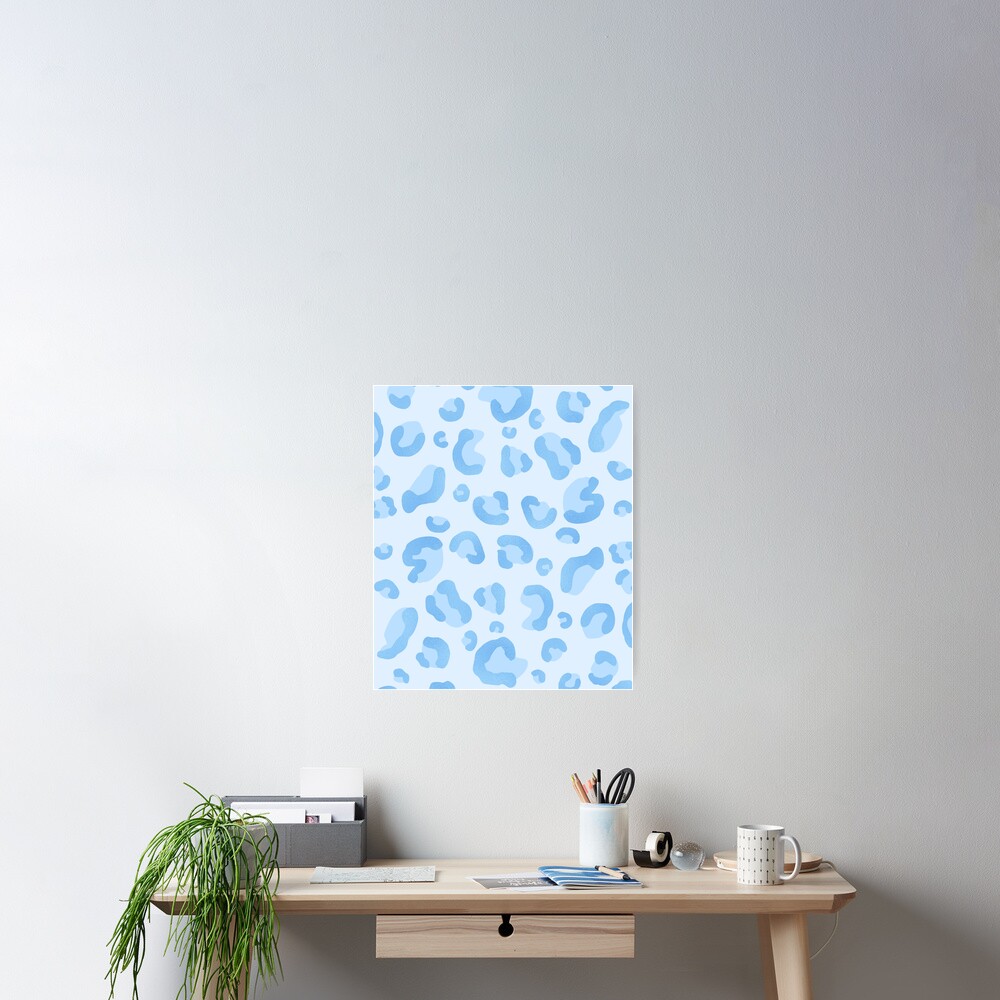 "Preppy, Blue, Blue Aesthetic, Leopard Print, Preppy Aesthetic" Poster ...