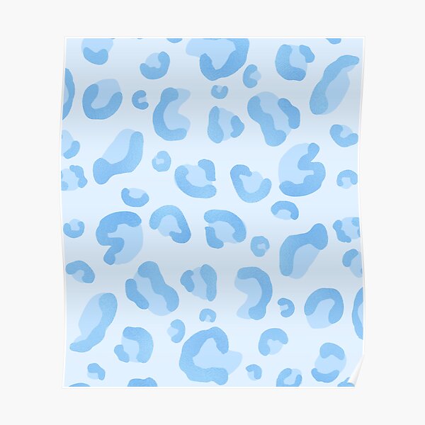 "Preppy, Blue, Blue Aesthetic, Leopard Print, Preppy Aesthetic" Poster ...