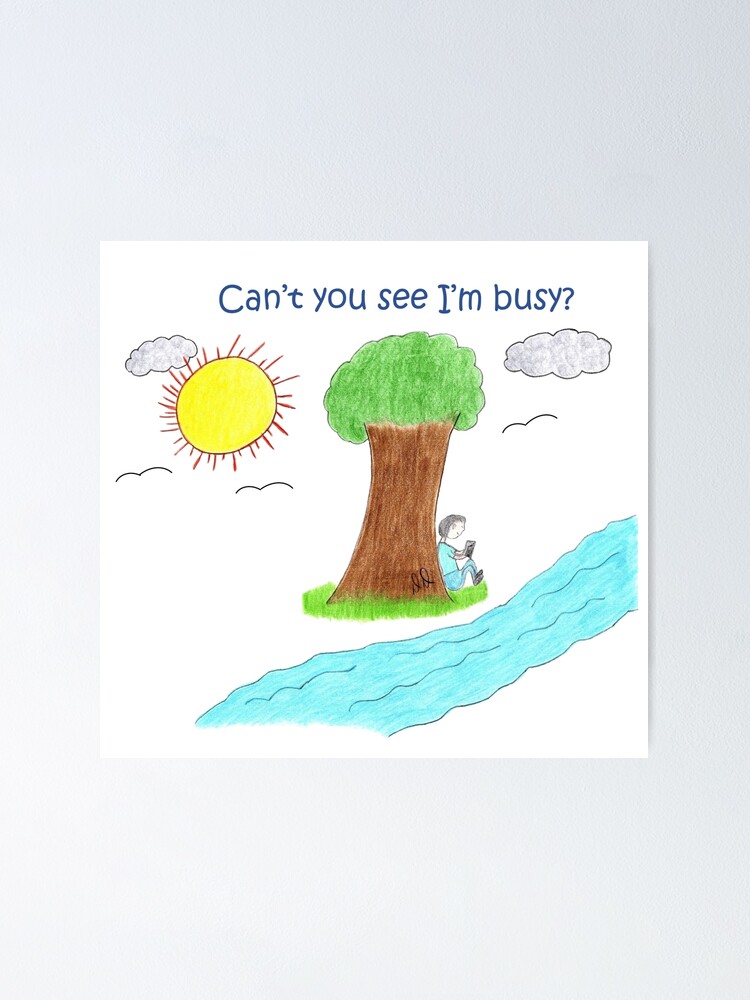 Póster «Lectura ocupada, lectura, ratón de biblioteca, sueño de lectura ...