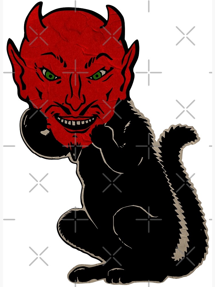 Póster «Gato diablo de Halloween vintage» de The-Creeps | Redbubble