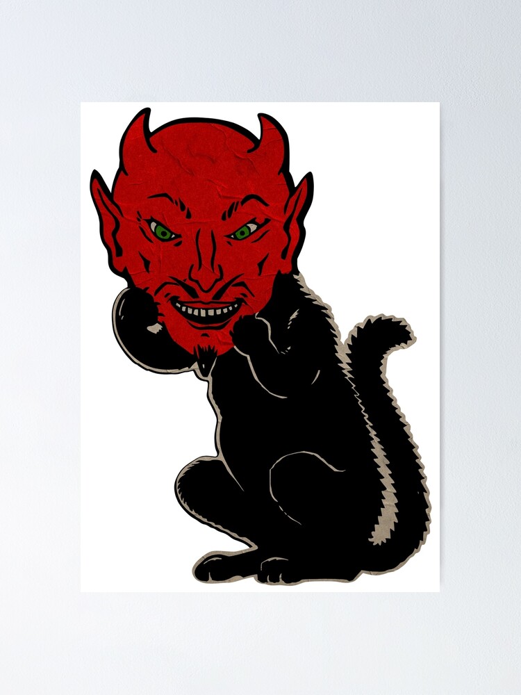 Póster «Gato diablo de Halloween vintage» de The-Creeps | Redbubble