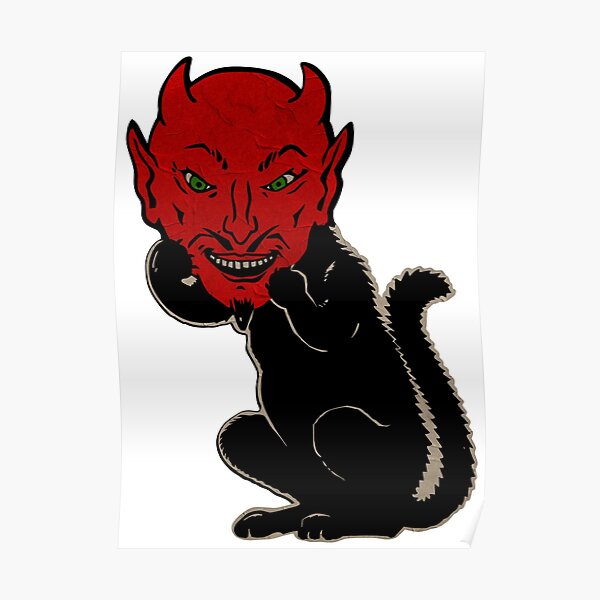 Póster «Gato diablo de Halloween vintage» de The-Creeps | Redbubble