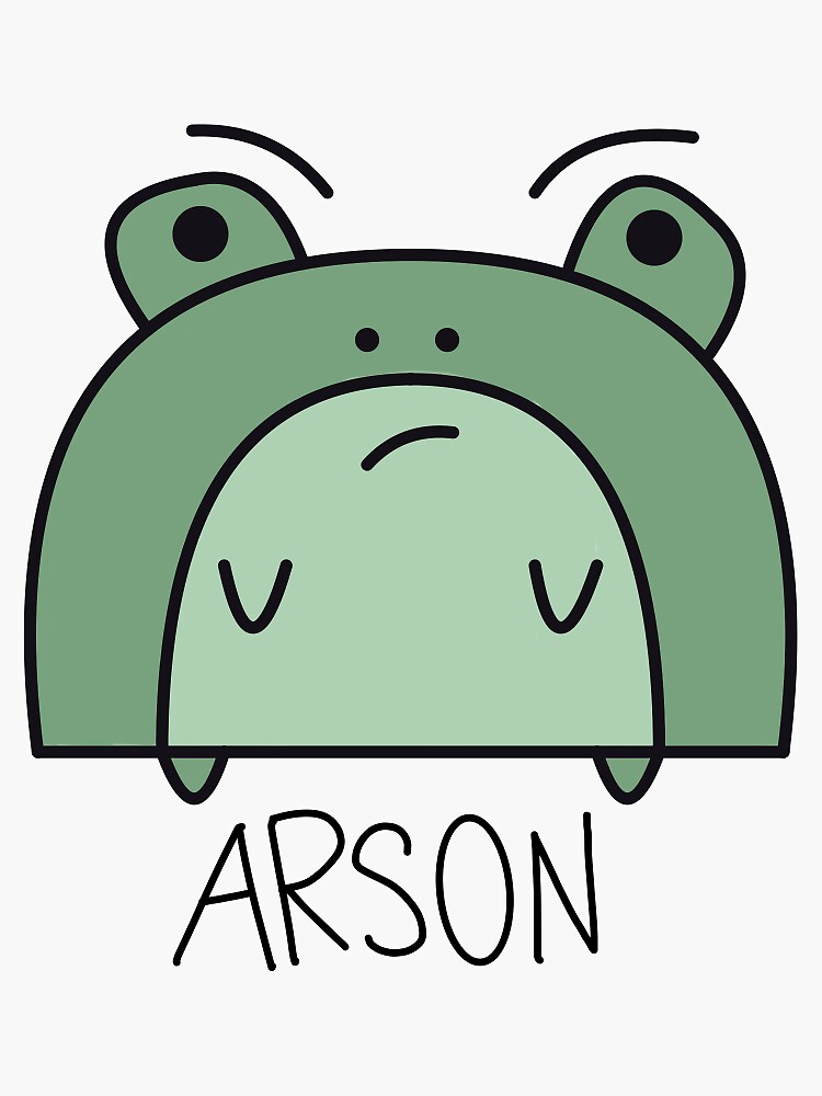 "Arson Frog" Sticker for Sale by RheaResists | Redbubble