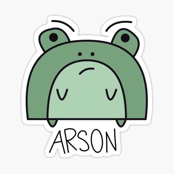 "Arson Frog" Sticker for Sale by RheaResists | Redbubble