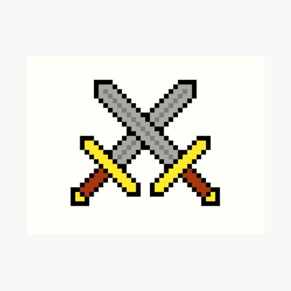 "Pixel art crossed swords" Art Print for Sale by Francesko221 | Redbubble