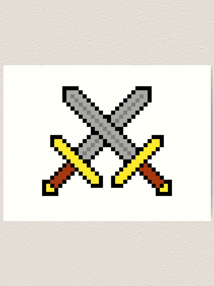 "Pixel art crossed swords" Art Print for Sale by Francesko221 | Redbubble