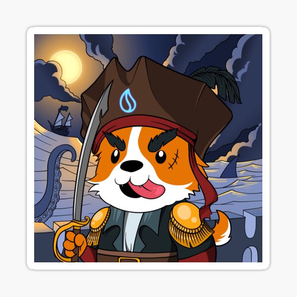 "Captain Corgi" Sticker for Sale by FTMCorgi | Redbubble
