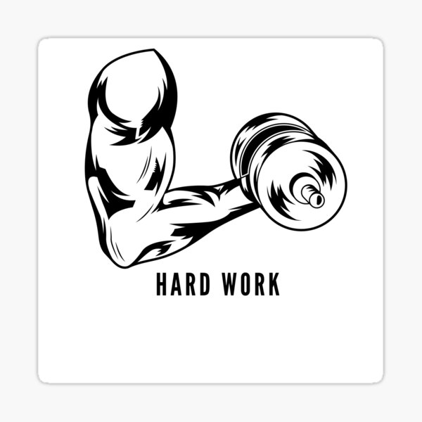 "Hard work " Sticker for Sale by Kostek33 | Redbubble