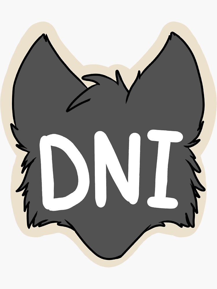 ""DNI" Furry Sticker" Sticker for Sale by PeachsnootSuits | Redbubble
