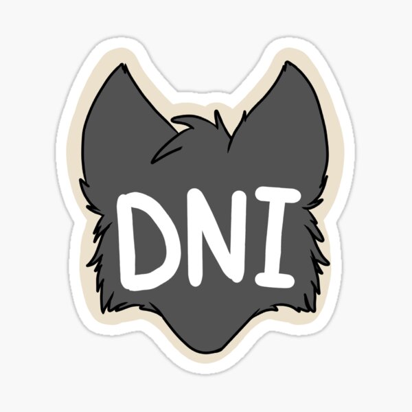 ""DNI" Furry Sticker" Sticker for Sale by PeachsnootSuits | Redbubble