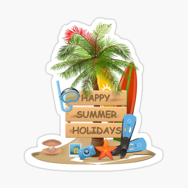 "happy summer holidays" Sticker for Sale by Saber-ELF | Redbubble