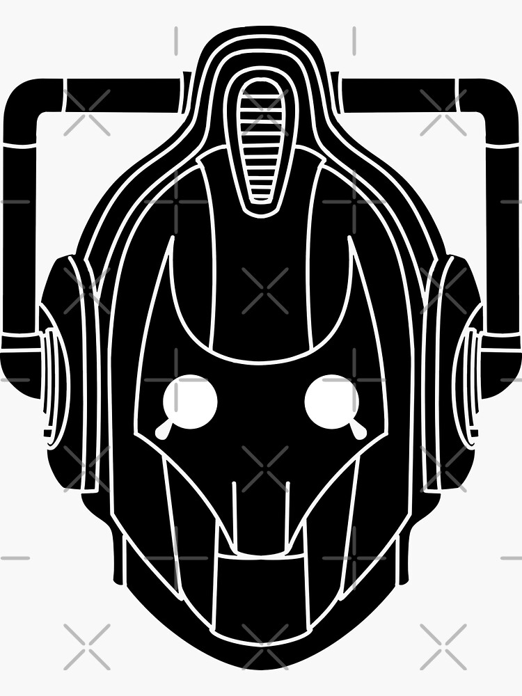 "cyberman white" Sticker for Sale by BlackCupcake | Redbubble