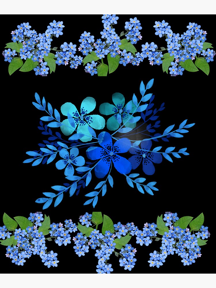 "Blue Floral Print Design " Sticker for Sale by ColorsCrafts | Redbubble