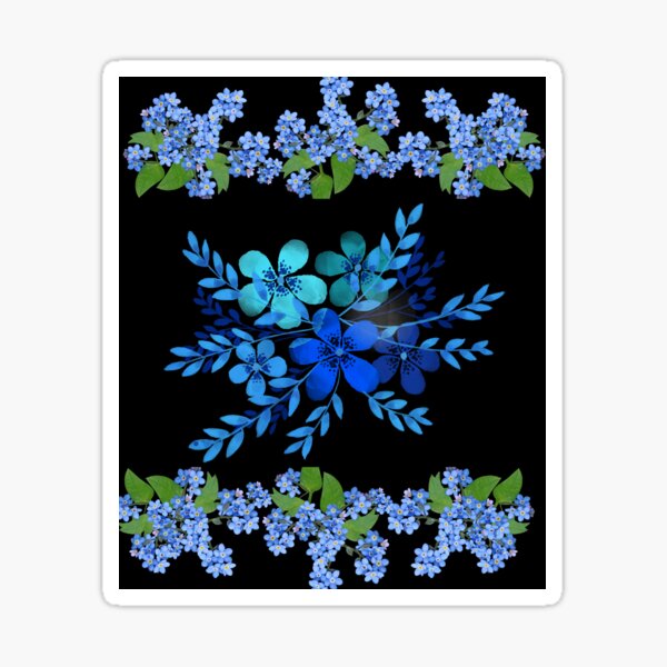 "Blue Floral Print Design " Sticker for Sale by ColorsCrafts | Redbubble