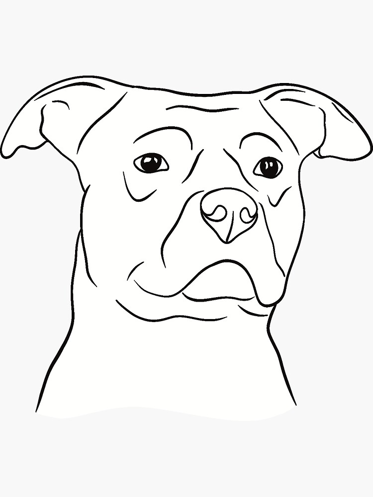 "Pitbull Dog Face Line Art" Sticker for Sale by mountainside2 | Redbubble