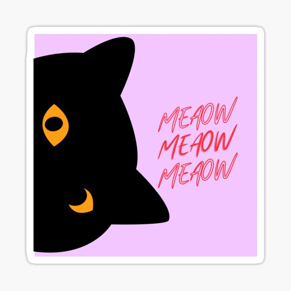 "Black Cats : Meaw ,Funny" Sticker for Sale by Jrindou-Store | Redbubble
