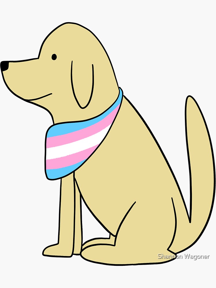 "Trans pride dog" Sticker for Sale by speckledgoose | Redbubble