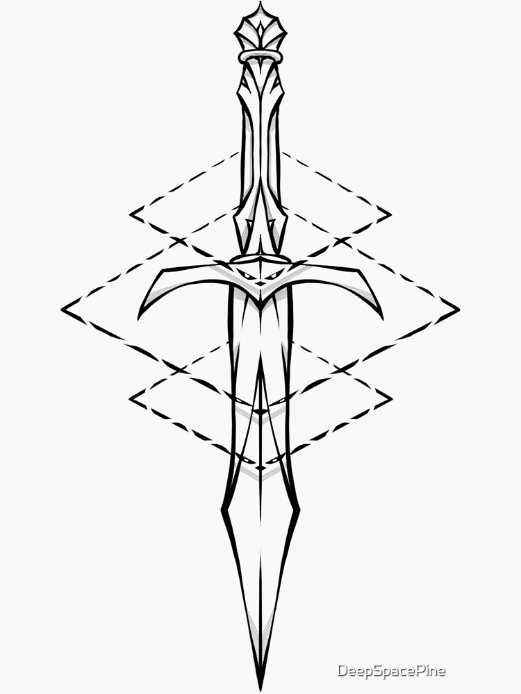 "Geometric dagger, black" Sticker for Sale by DeepSpacePine | Redbubble