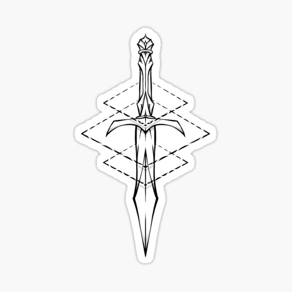 "Geometric dagger, black" Sticker for Sale by DeepSpacePine | Redbubble