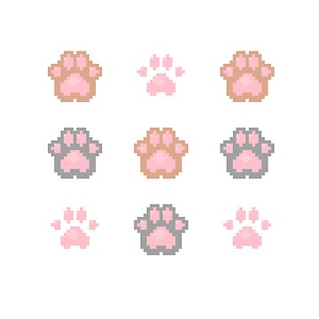 "cute pixel paws" Sticker for Sale by milk-bun | Redbubble