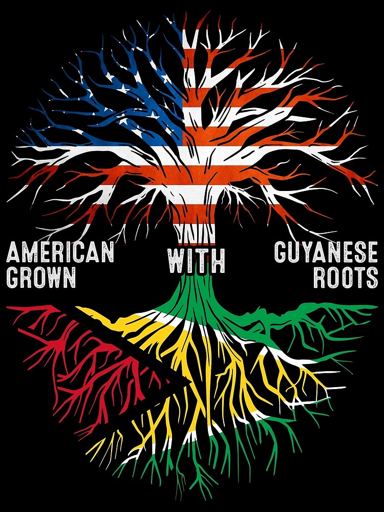 "American Grown With Guyanese Roots Tree Guyana Flag" Poster for Sale ...