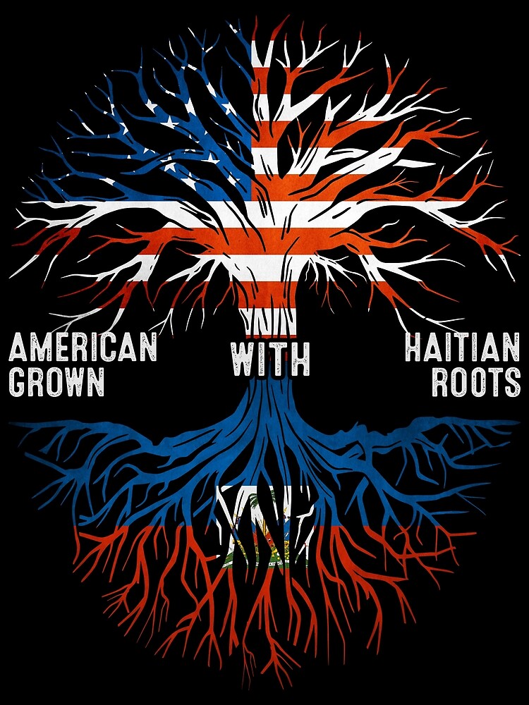 "American Grown With Haitian Roots Tree Haiti Flag" Poster for Sale by ...