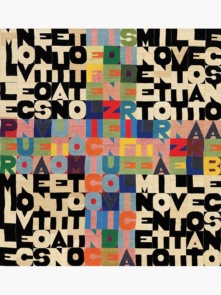 "After Alighiero Boetti 1977" Sticker for Sale by PaulineCarone | Redbubble