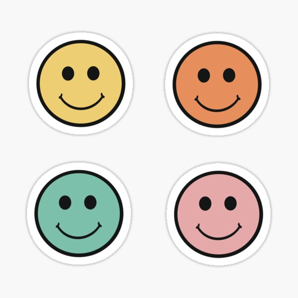 "Smiley Face Sticker Pack Various Colors " Sticker for Sale by ...