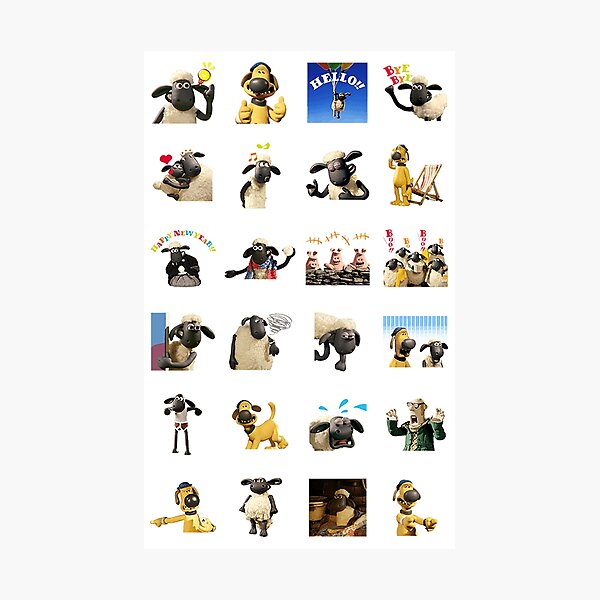 "stickers pack shaun the sheep" Photographic Print for Sale by ctole305 ...
