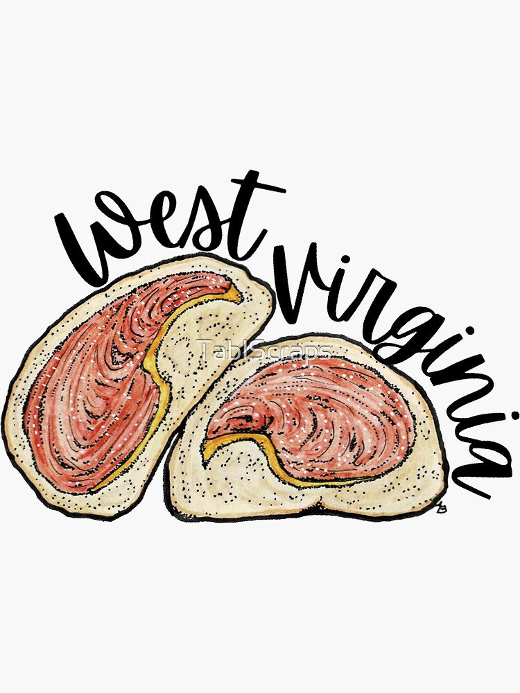 "West Virginia - Pepperoni Rolls" Sticker for Sale by TablScraps ...
