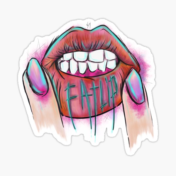"Fat Lip v2" Sticker for Sale by TwistedByArt | Redbubble