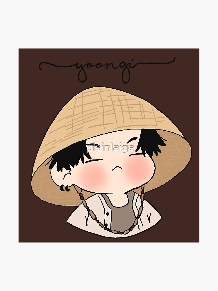 "BTS Suga cartoon daechwita sticker" Sticker for Sale by plainlaige ...