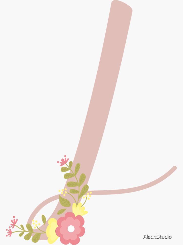 "Letter "L" Cursive- Light Pink " Sticker for Sale by AlsonStudio ...