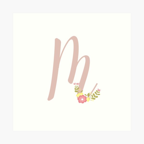 "Letter "M" Cursive- Light Pink " Art Print for Sale by AlsonStudio ...