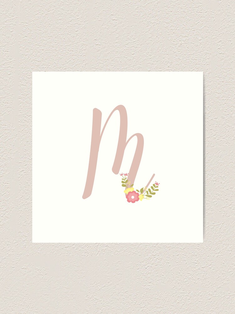 "Letter "M" Cursive- Light Pink " Art Print for Sale by AlsonStudio ...