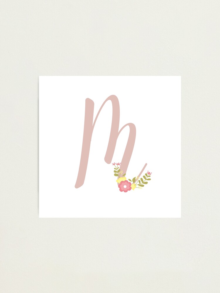 Lámina fotográfica «Letra "M" cursiva - rosa claro» de AlsonStudio ...