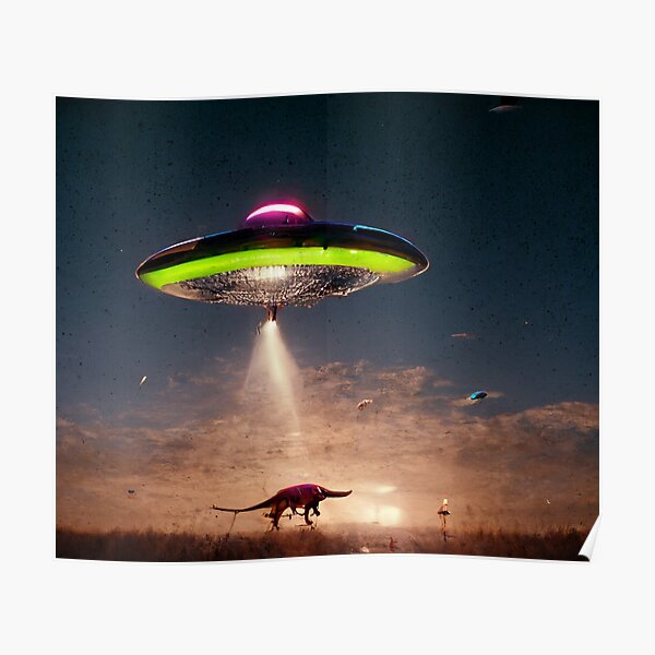 "Dinosaur Abduction" Poster for Sale by bionic-flood | Redbubble
