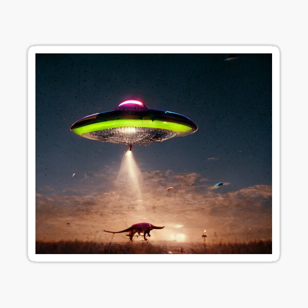 "Dinosaur Abduction" Sticker for Sale by bionic-flood | Redbubble