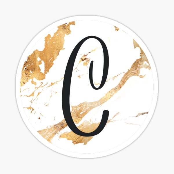 "Gold Marble Initial "C"" Sticker for Sale by Gloria-Grace | Redbubble