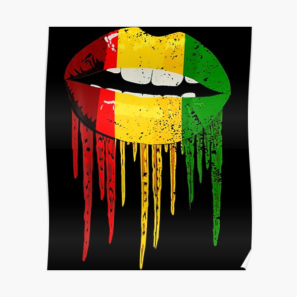 "Rasta dripping lips rastafarian reggae" Poster for Sale by ...