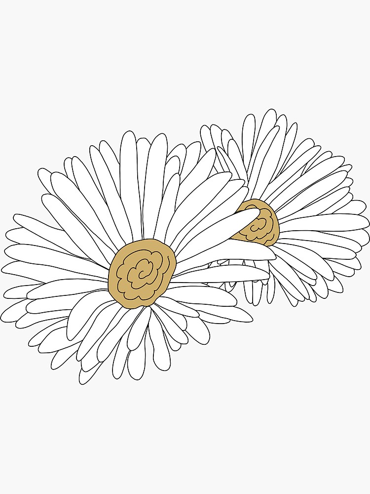 "White daisy pair " Sticker for Sale by kayleemakesart | Redbubble