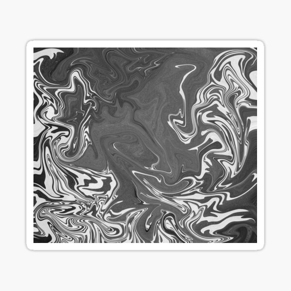 "Beautiful White & Gray Color mixed Liquid Marble design" Sticker for ...