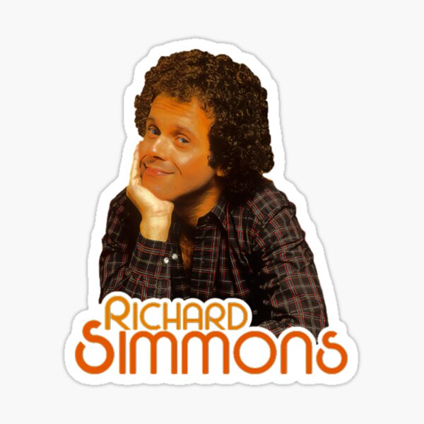 "Young Richard Simmons " Sticker for Sale by HopVintage447 | Redbubble