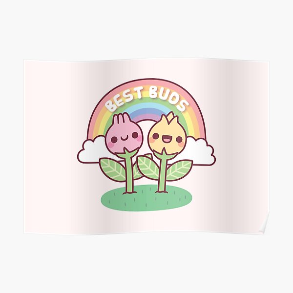 "Cute Flower Buds Best Buds Best Friends Pun" Poster for Sale by ...
