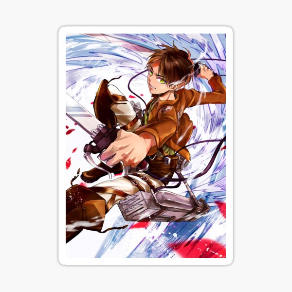"Eren Yeager Attack on Titan Portrait Art" Sticker for Sale by ...